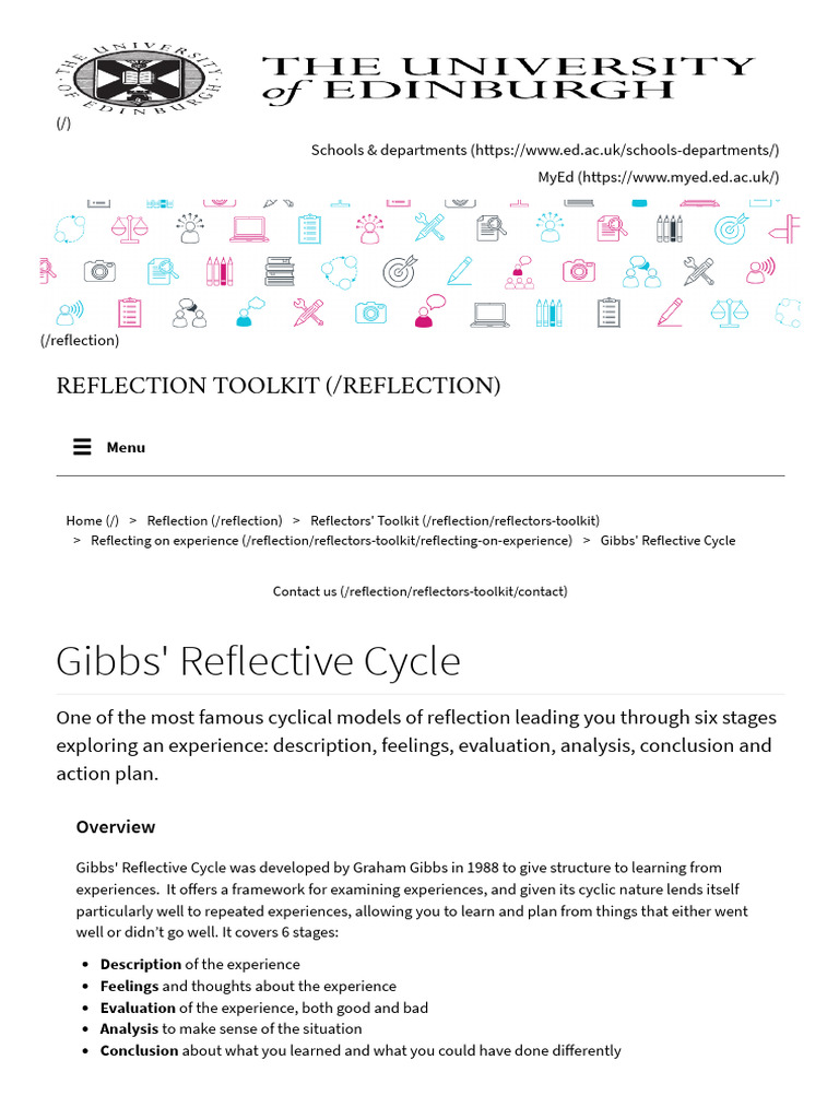 Gibbs Reflective Cycle Overview | PDF | Reflective Practice | Experience