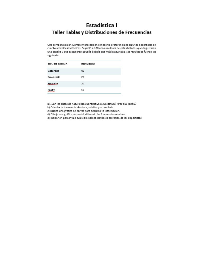 U1 S4 Tarea Tablas y Distribuciones de Frecuencia ESTADISTICA | PDF