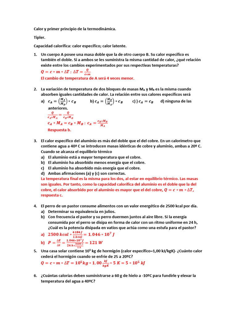 Calor_y_primer_principio_de_la_termodina | PDF | Gases | Calor