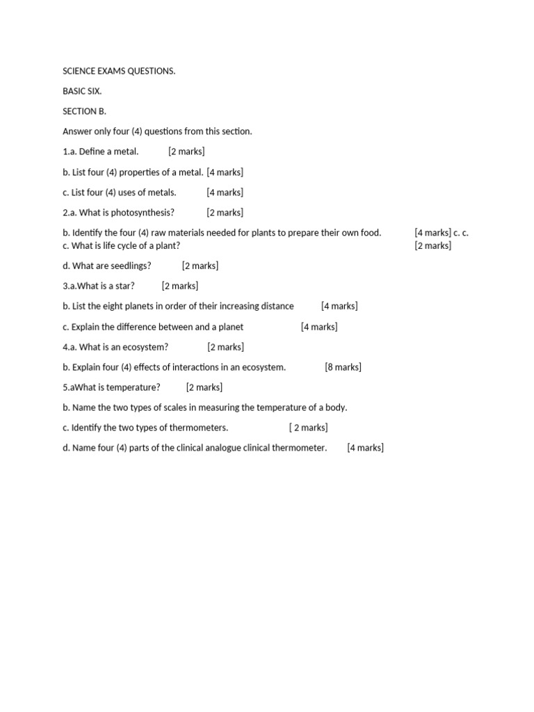 Class 6 Section B | PDF