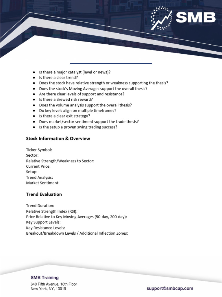 SMB Swing Trades Template | PDF