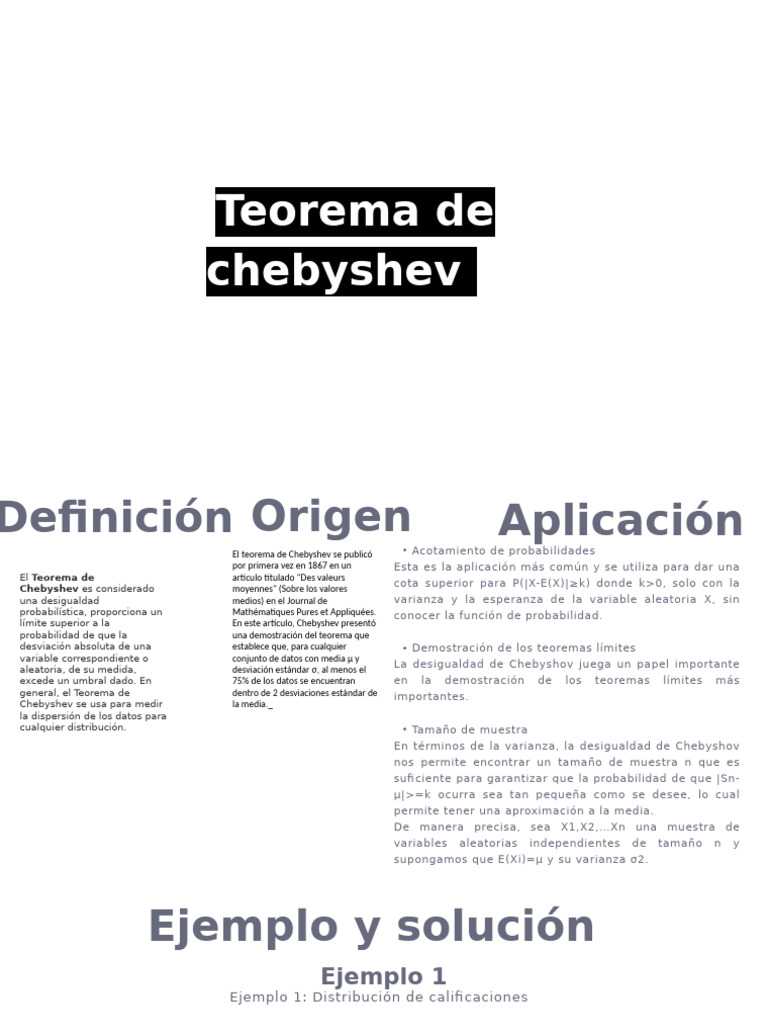 Teorema de Chebyshev: Definición y Aplicaciones | PDF | Diferencia ...