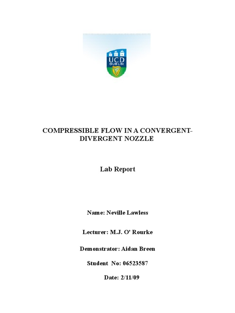 Compressible Flow in A Convergent - Divergent Nozzle | PDF ...