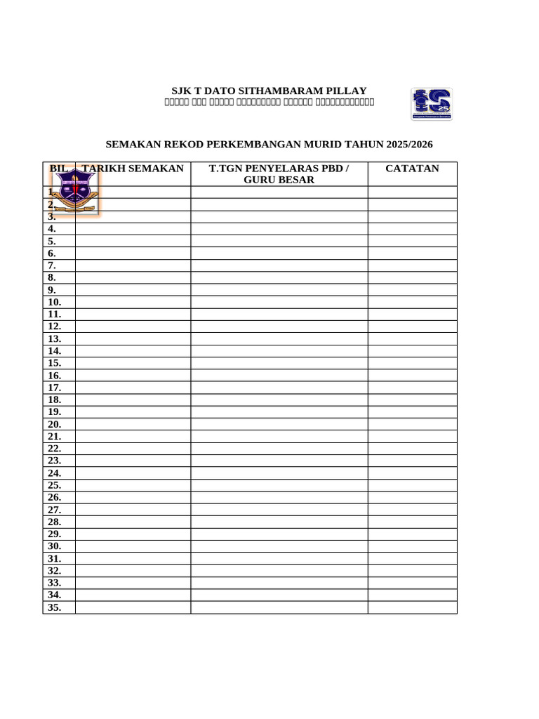 Senarai Semak Fail Mantap PBD | PDF