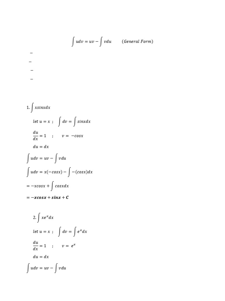 Integration by Parts | PDF