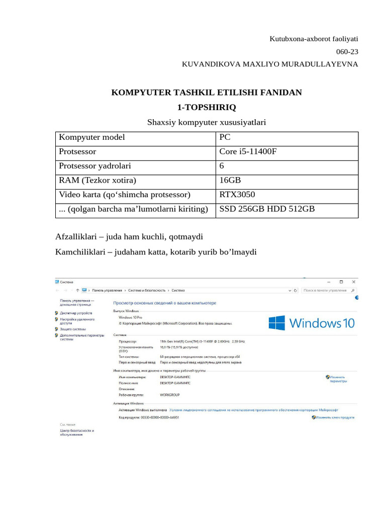 1-Amaliy Topshiriq | PDF