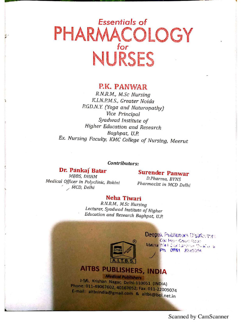 Pharmacology Book by PK Panwar - Compressed | PDF