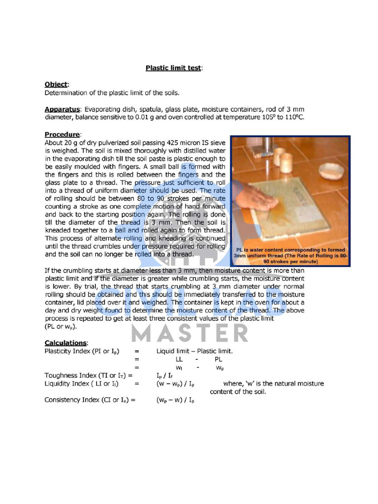 Plastic Limit Test | PDF