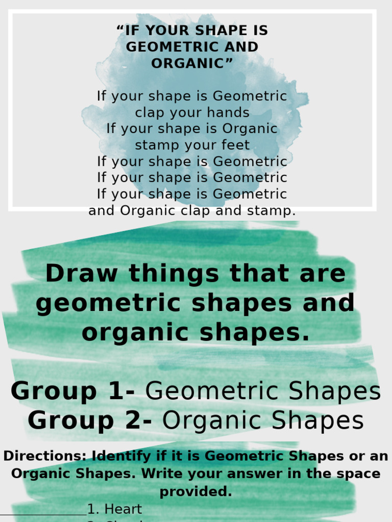 Geometric vs. Organic Shapes Activity | PDF