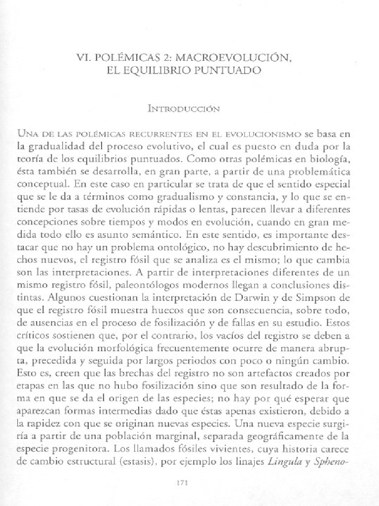 Macroevolución. Equilibrio puntuado. | PDF