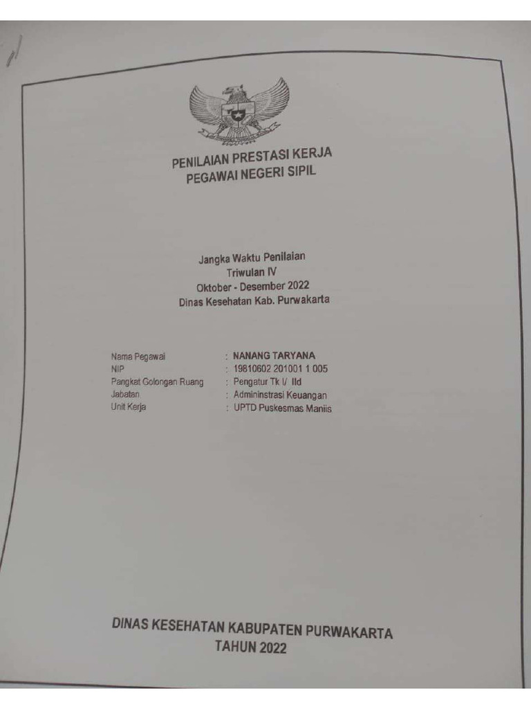 SKP Triwulan IV Nanang Taryana | PDF