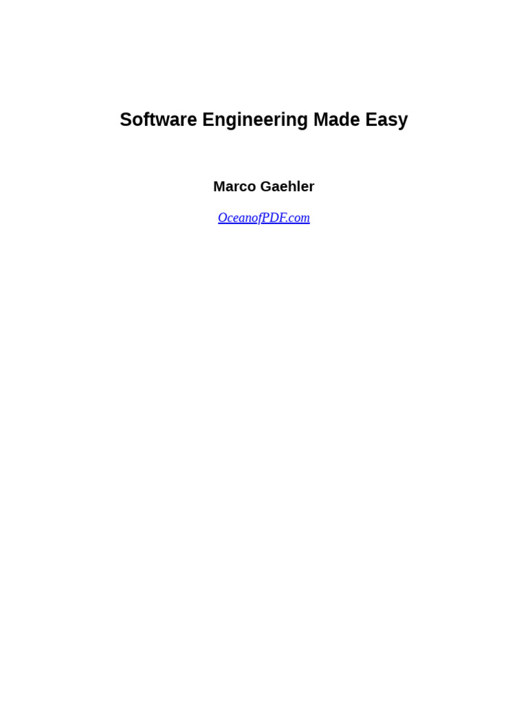 Copy of Software Engineering Made Easy - Marco Gahler | PDF | Inheritance (Object Oriented ...
