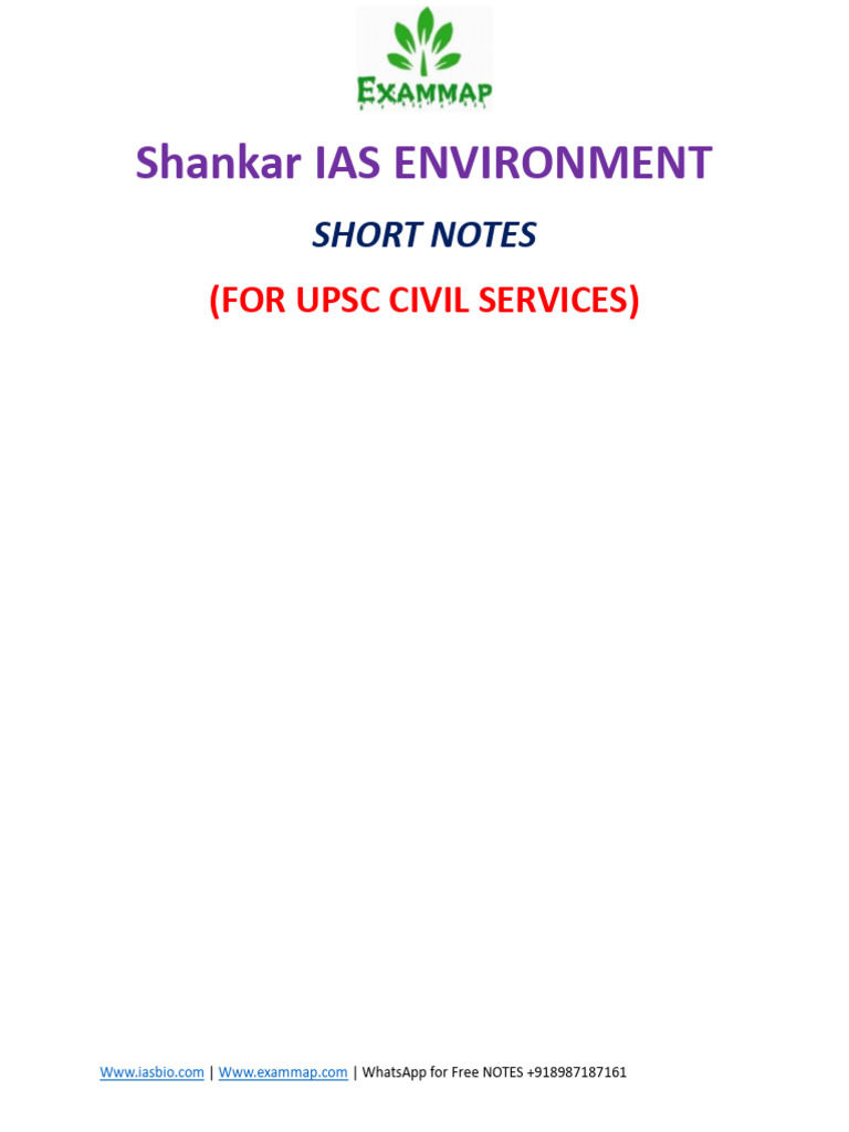 Shankar IAS Environment Short Notes | PDF | Food Web | Ecosystem