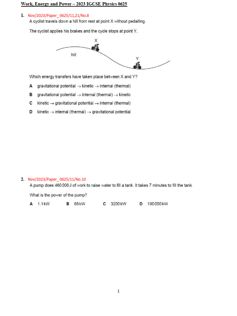 Work Energy and Power | PDF