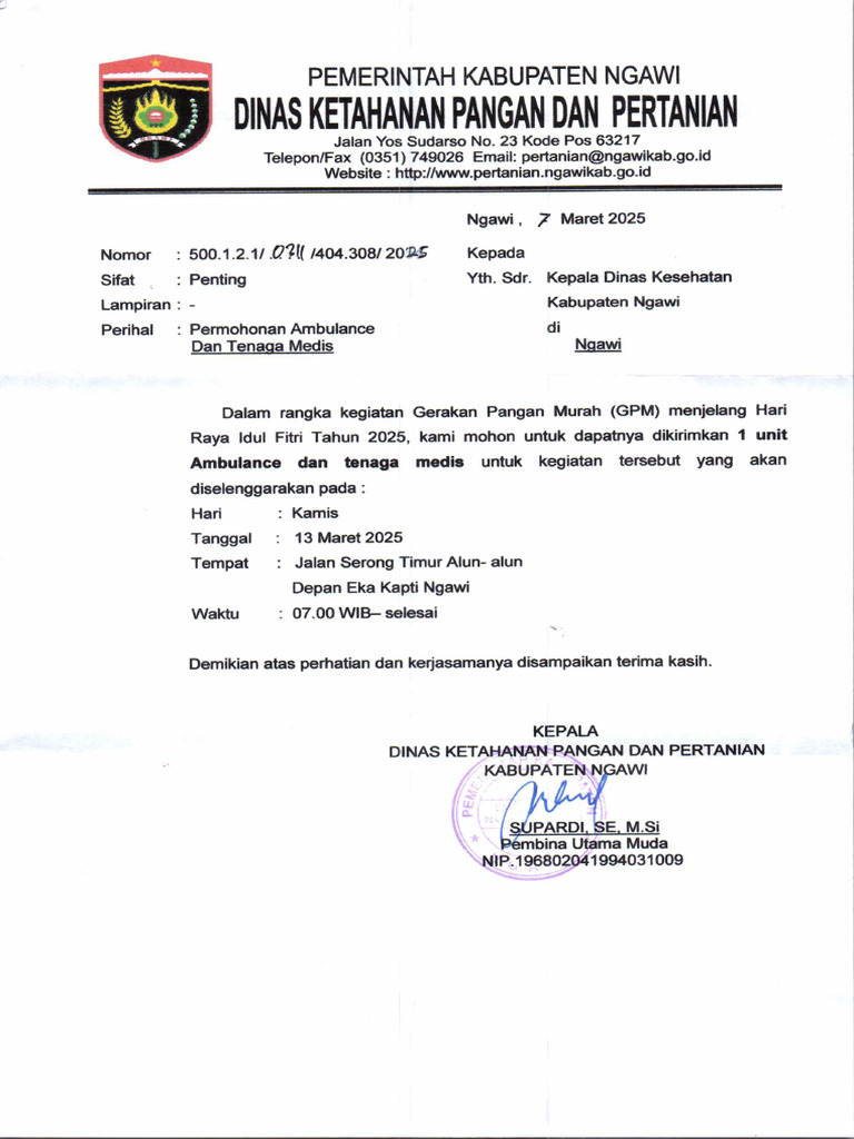 20250310081650dinas Ketahan Pangan Permohonan Ambulance Dan Temaga ...