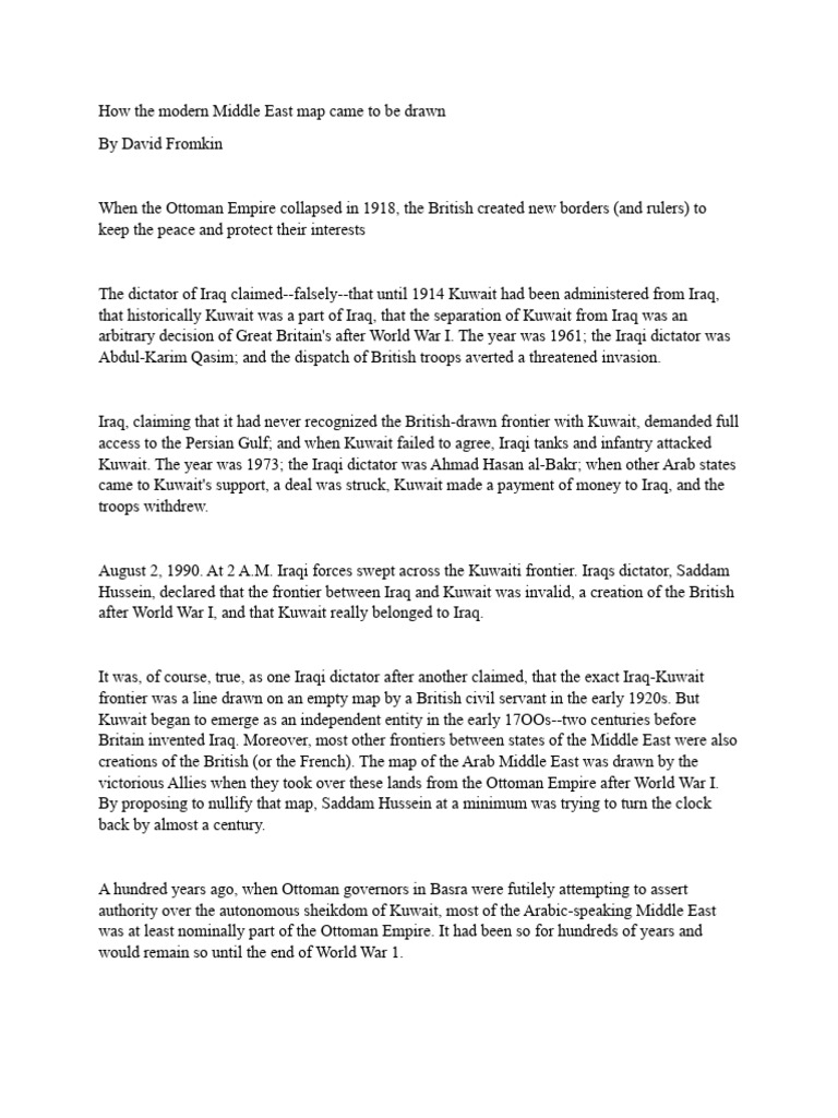 Origins of the Modern Middle East Map | PDF | Iraq | Arabian Peninsula