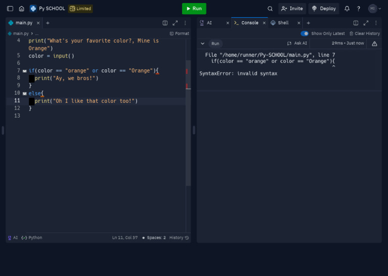 Py SCHOOL - Replit | PDF
