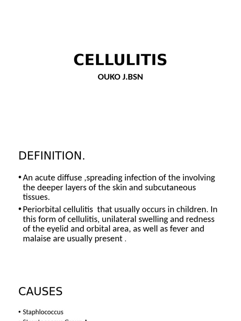 CELLULITIS | PDF | Diseases And Disorders | Medical Specialties