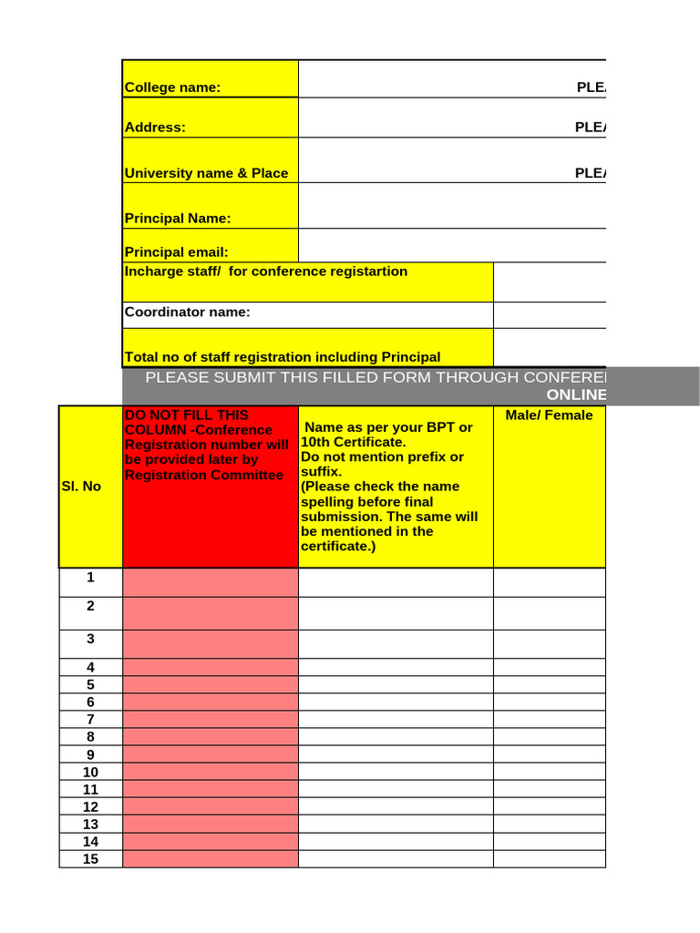 Group Registration Form Karnataka Physiocon 2025 | PDF | Payments ...