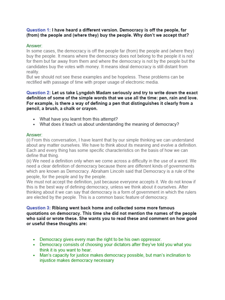 Democracy Picture Based Questions | PDF | Democracy | Political Ideologies