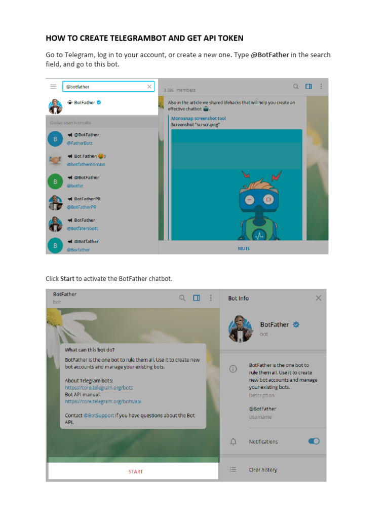How To Create Telegrambot and Get Api Token | PDF