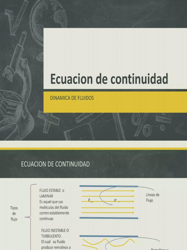 Ecuacion de Continuidad | PDF