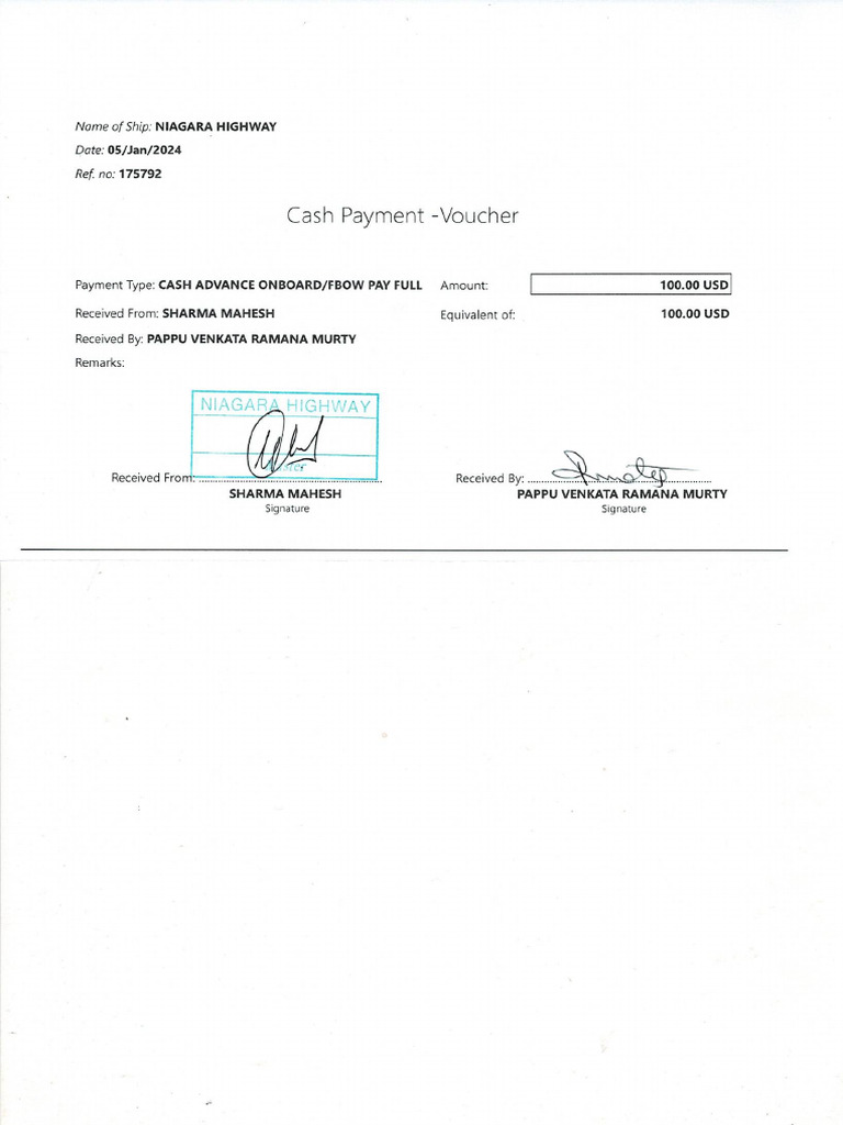 Cash Adv FTR Pappu Venkata Ramana Murty | PDF