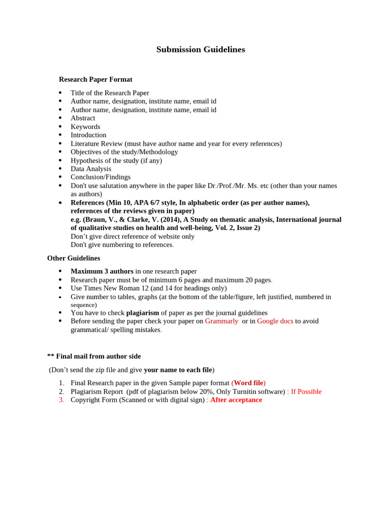 Submission Guidelines | PDF