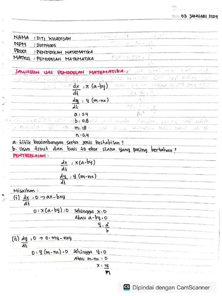 Pemodelan Matematika | PDF