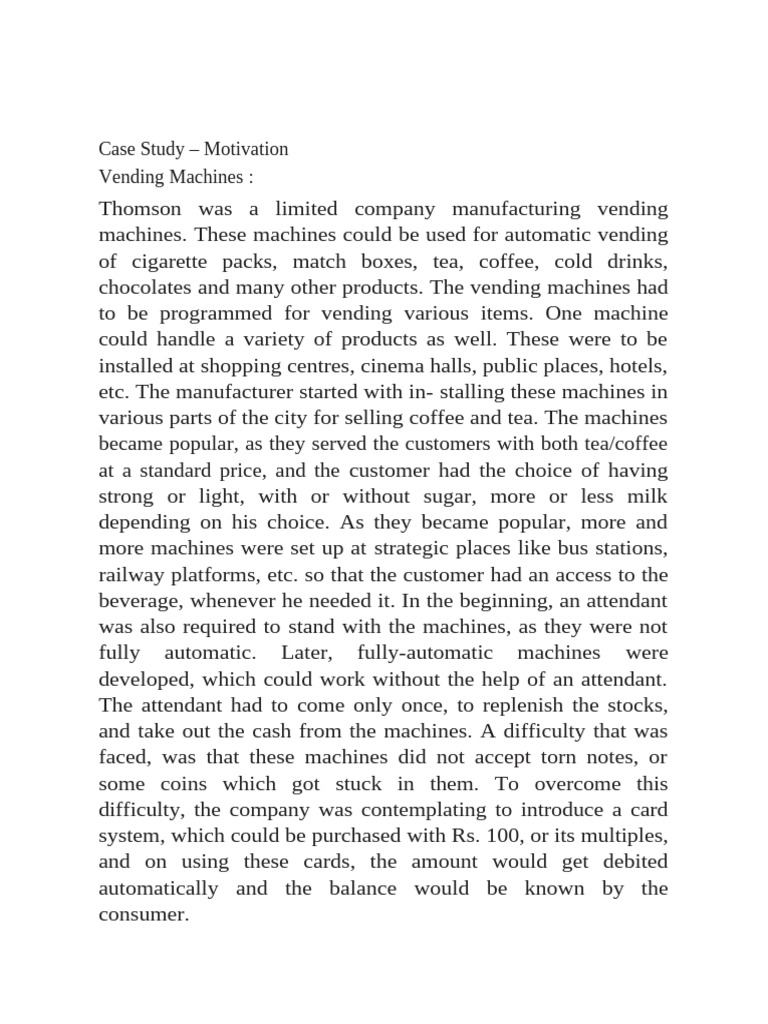 Case MOtivation | PDF