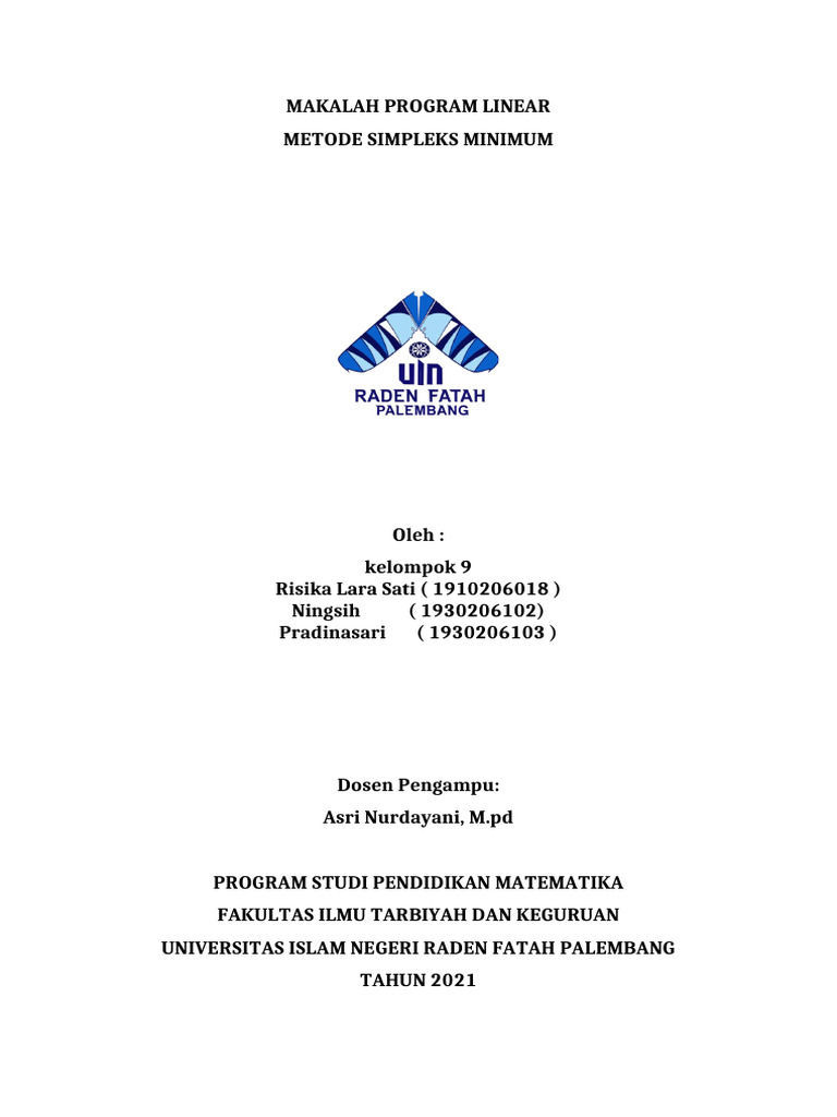 Metode Simleks Minimum | PDF