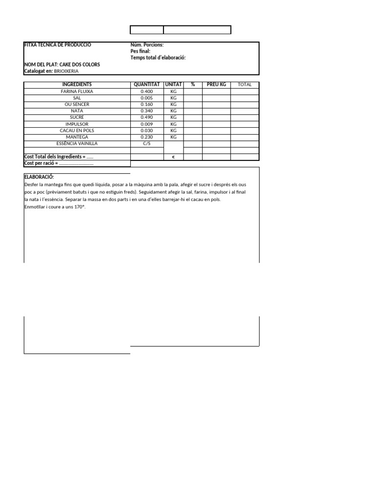 Cake Dos Colors | PDF