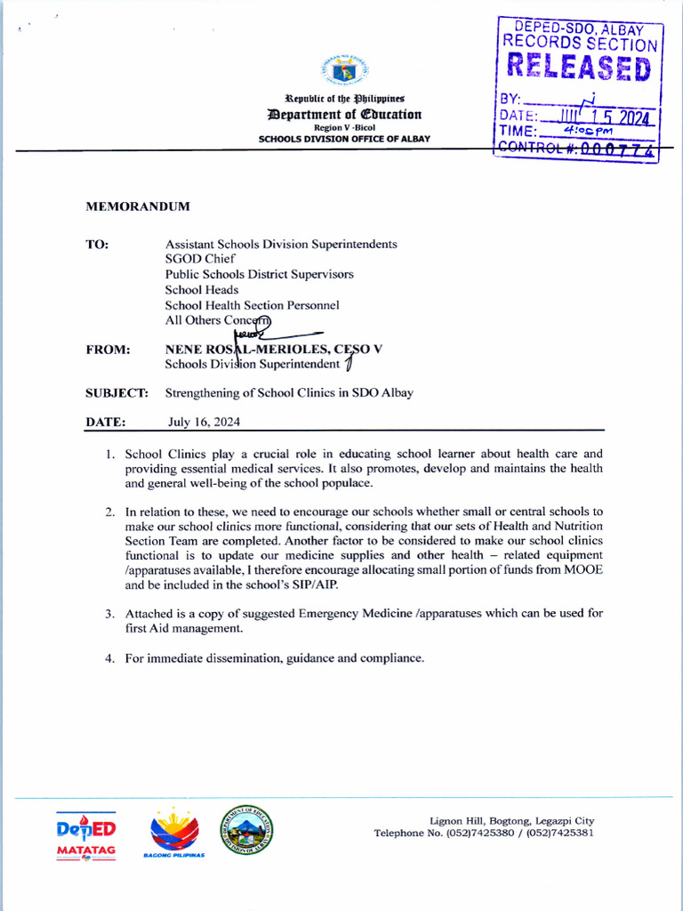 Strengthening of School Clinics | PDF