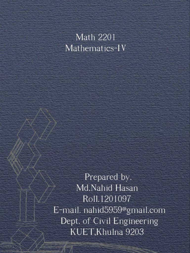 2201 Mathematics IV | PDF