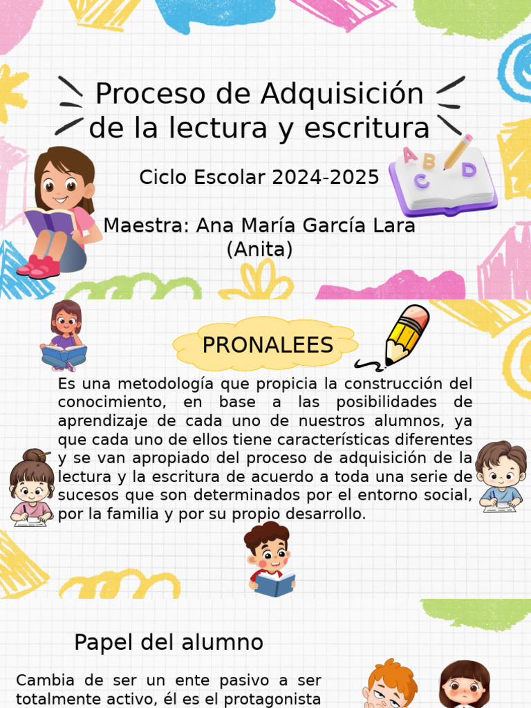 Metodología PRONALEES para Lectura y Escritura | PDF | Sílaba | Escritura