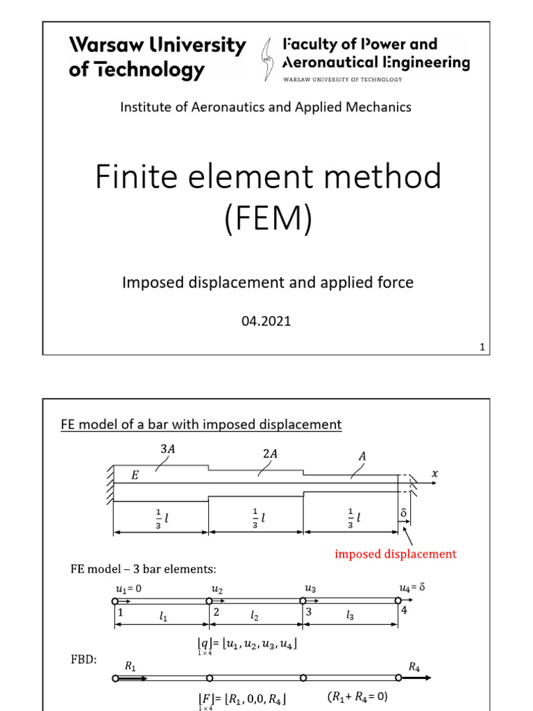 Imposed Displacement in FEM Analysis | PDF | Finite Element Method ...
