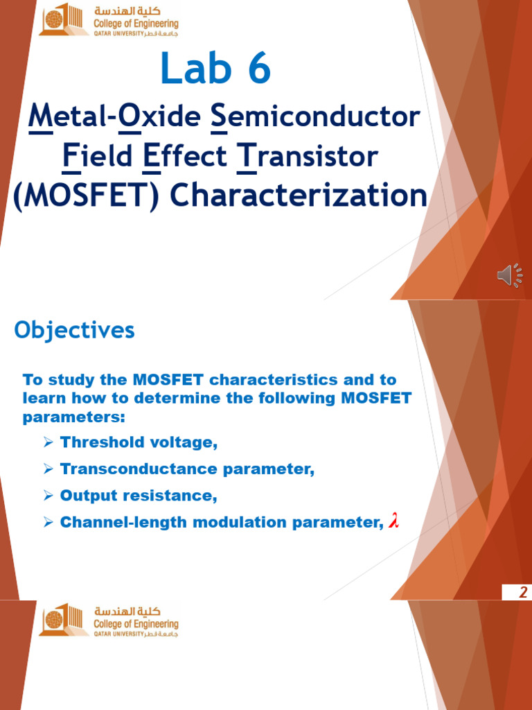 MOSFET Parameter Characterization Lab | PDF | Mosfet | Field Effect ...