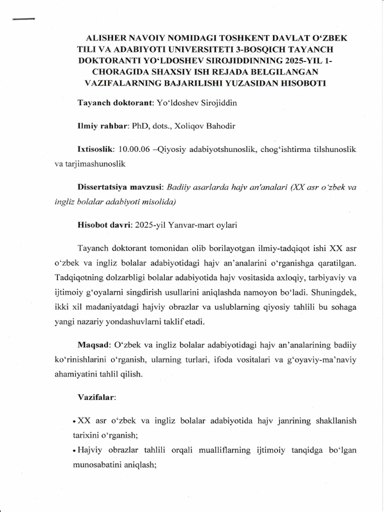 2025 1-Chorak Hisobot | PDF