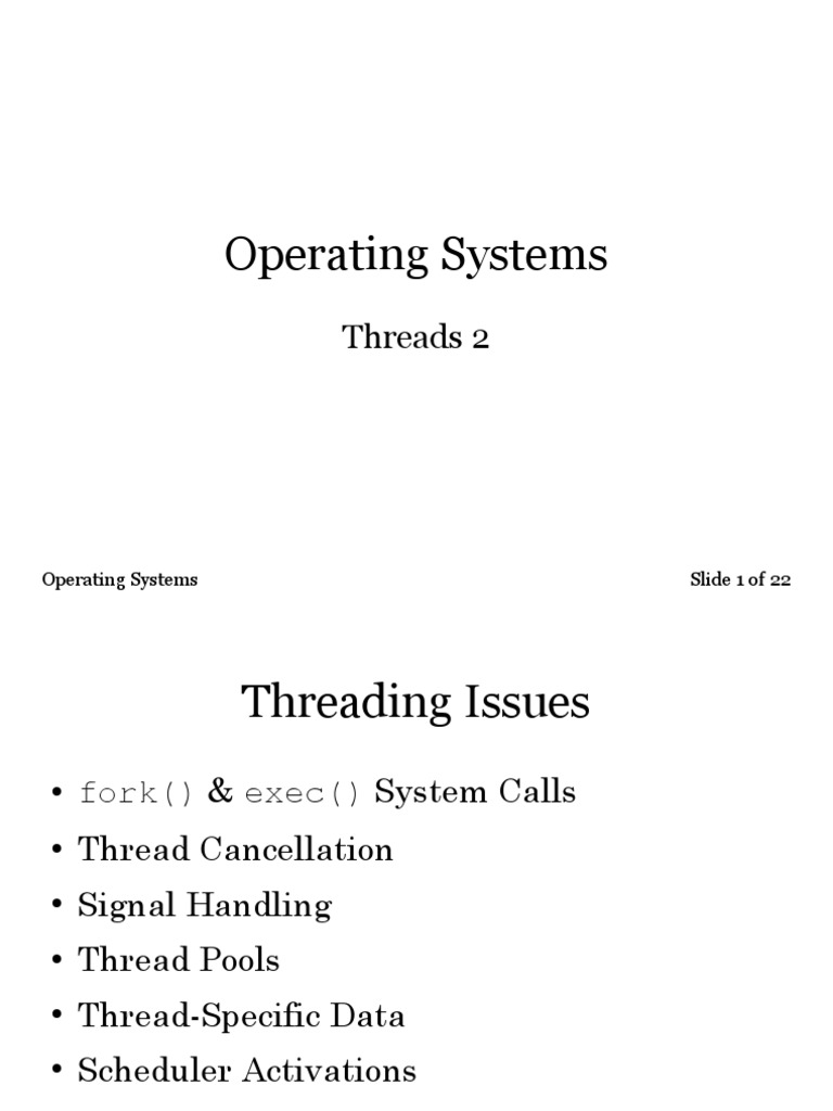Operating Systems Threads 2 Pdf Thread Computing Operating System