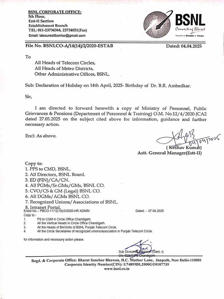 Declared Holiday On 14 April 2025 Pdf