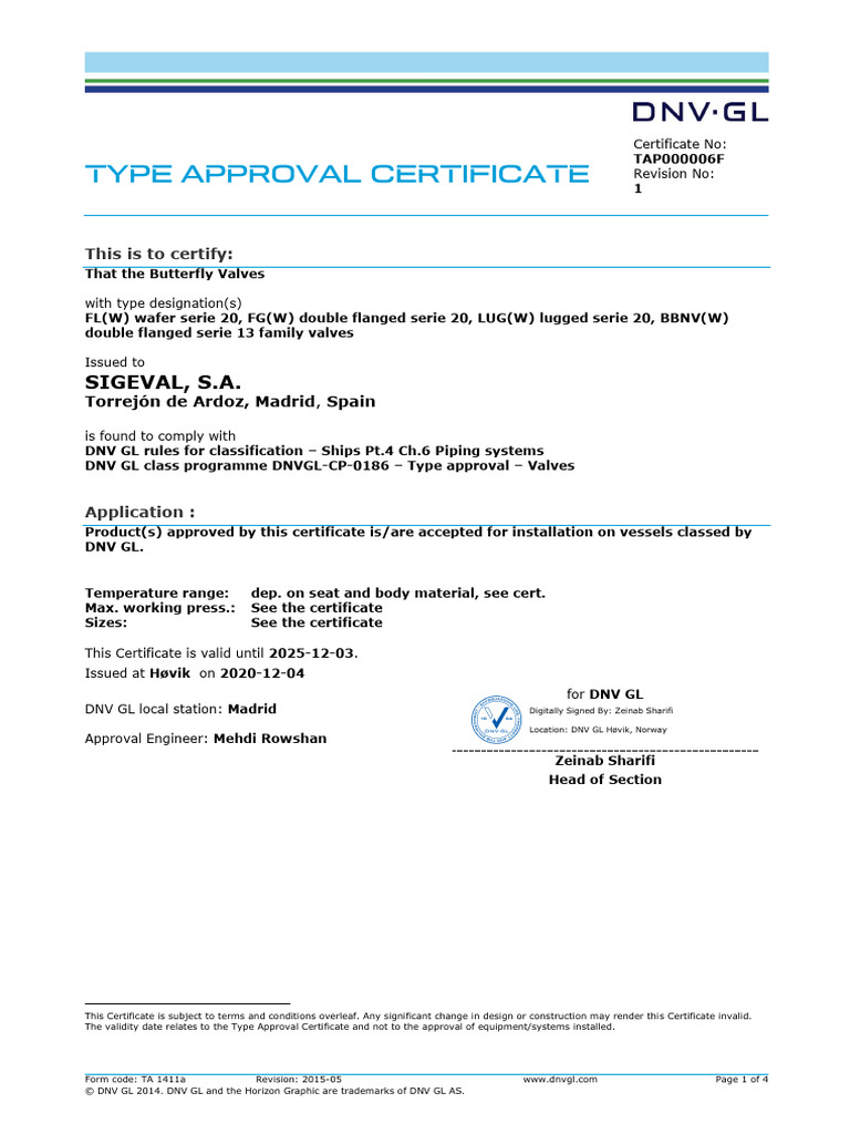 Dnvgl Tap000006f Butterfly Valves | PDF | Valve | Mechanical Engineering