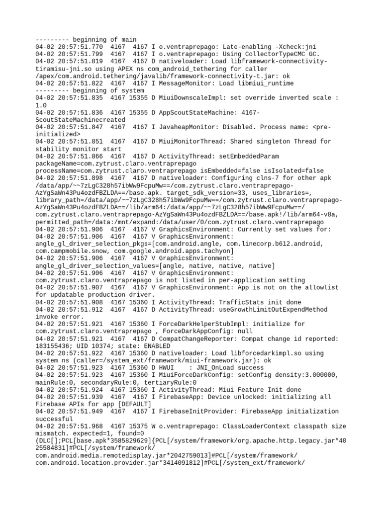 AppVentas Logcat 1743645472666 | PDF | Software | Operating System Technology