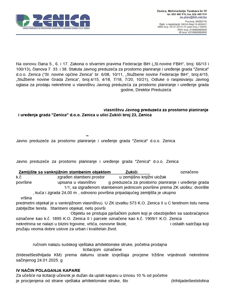 Tekst Javnog Oglasa | PDF