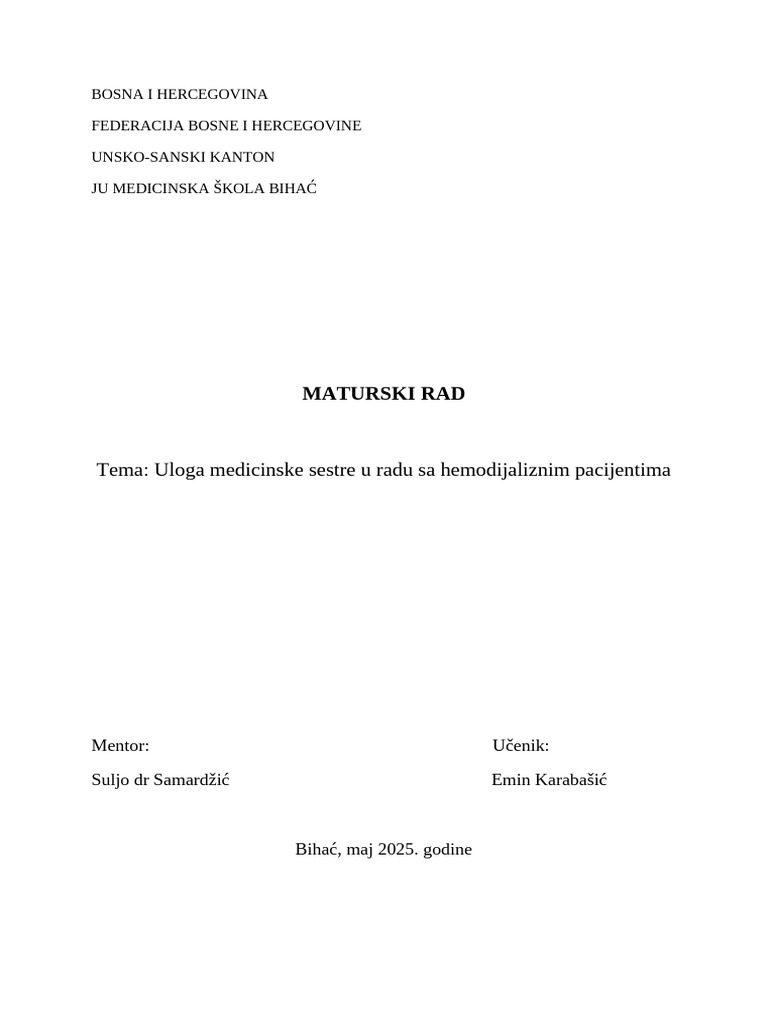 Maturski Rad Priprema | PDF