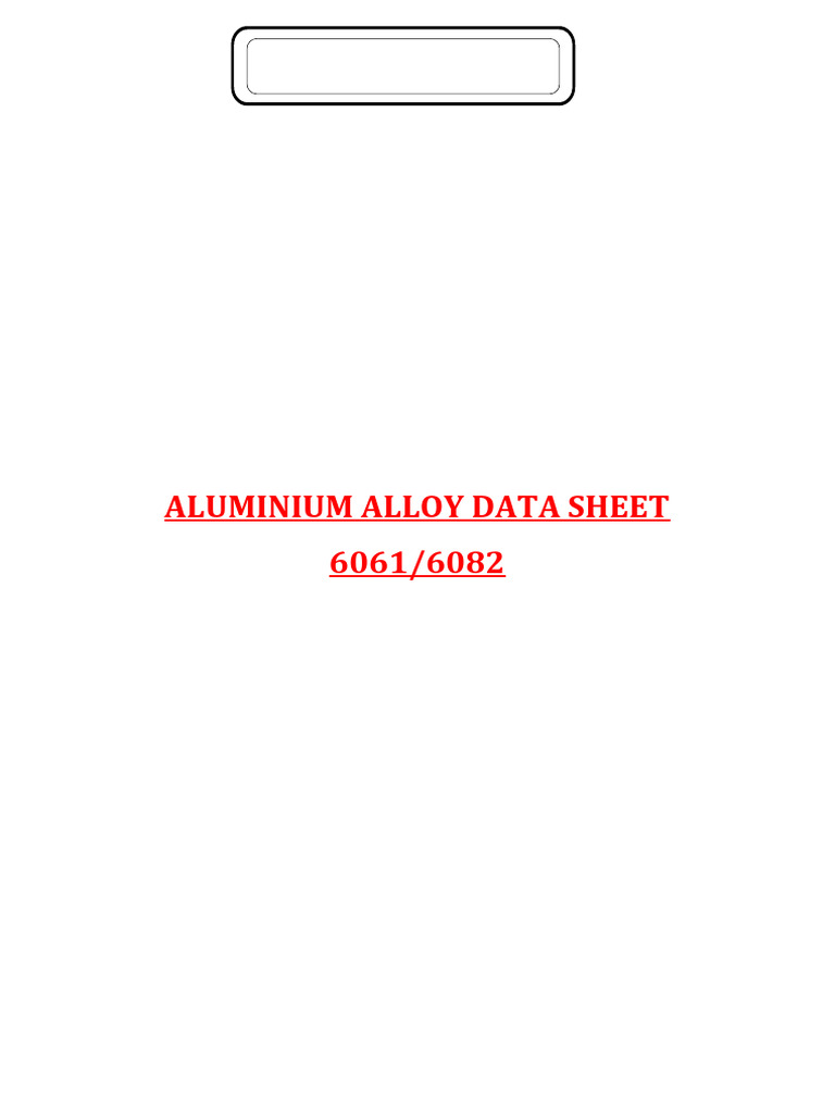 Aluminium Alloy Data Sheet | PDF | Secondary Sector Of The Economy ...