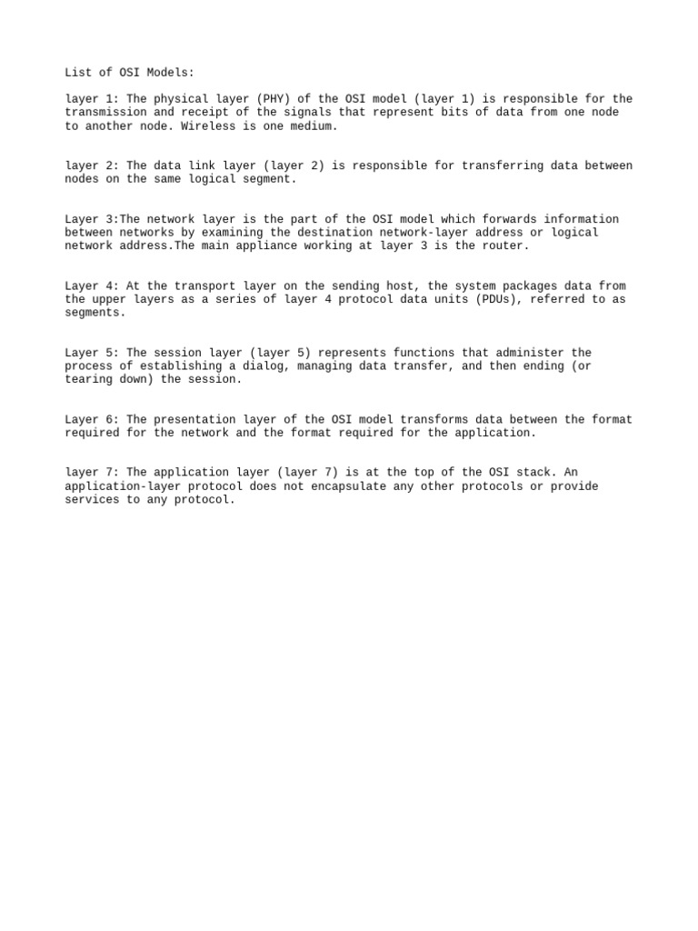 OSI Models | PDF