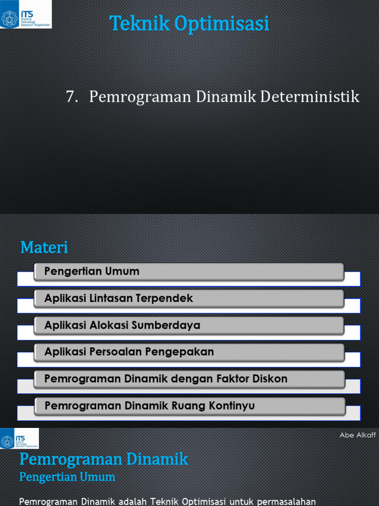 Bab 7 Program Dinamik Deterministik | PDF