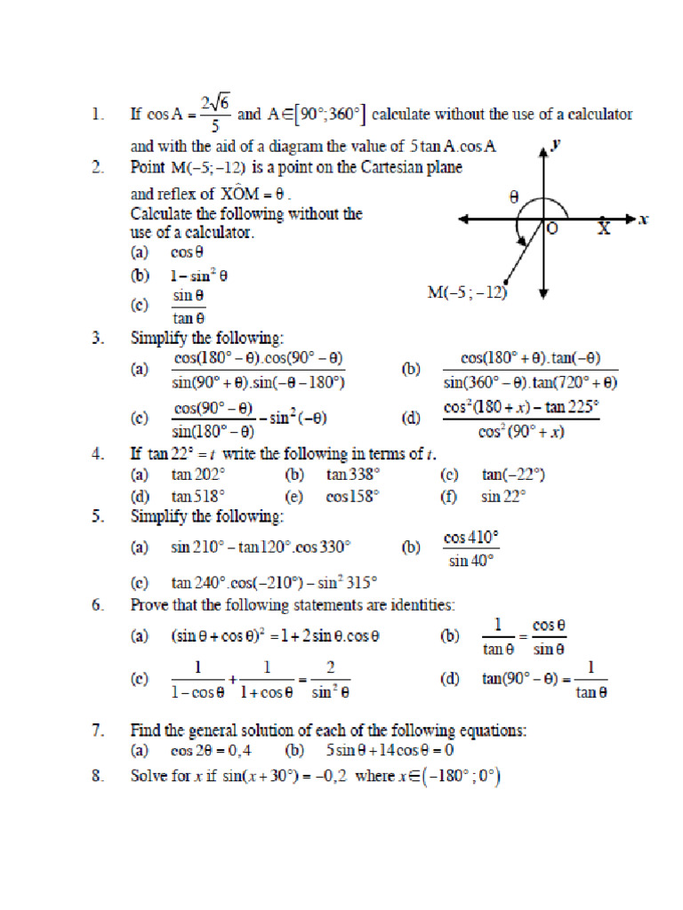 Trig Grade 11 | PDF