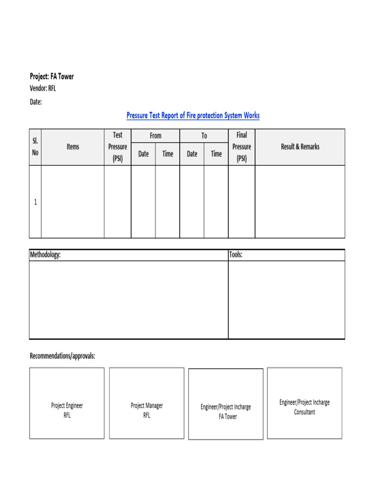 Pressure Test Report Format | PDF