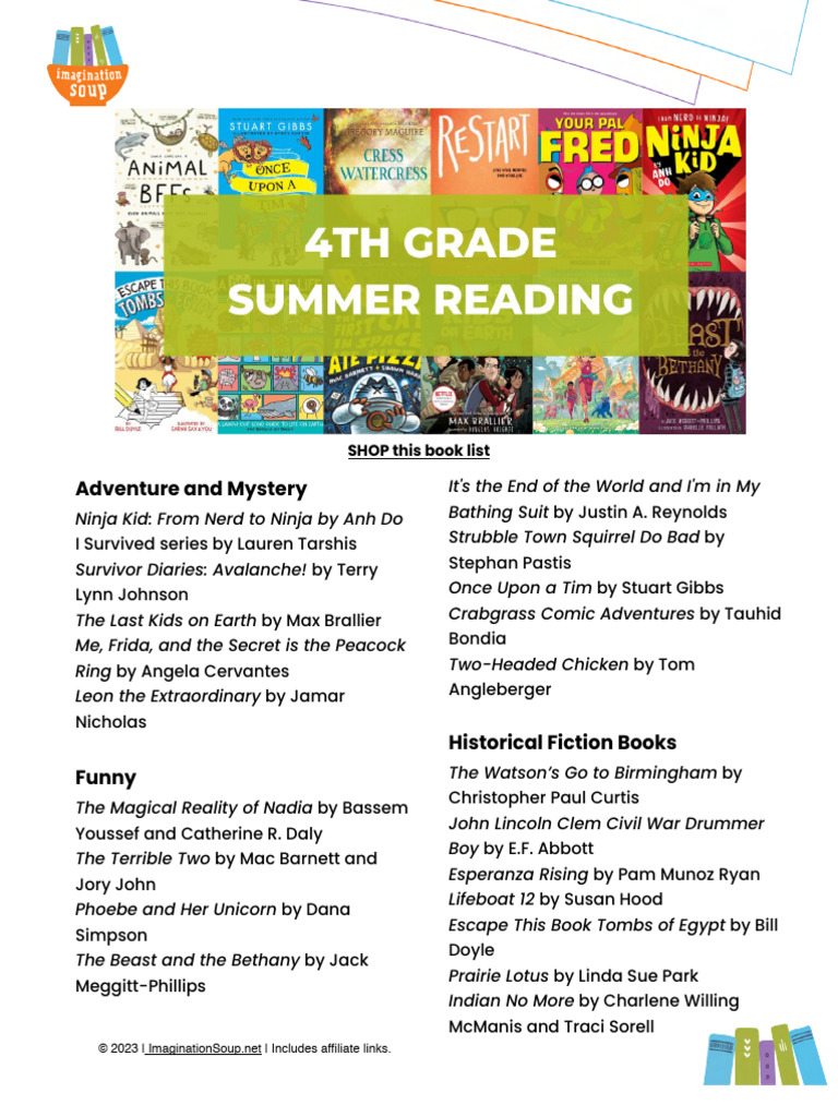 4th Grade Summer Reading List 2023 1 | PDF